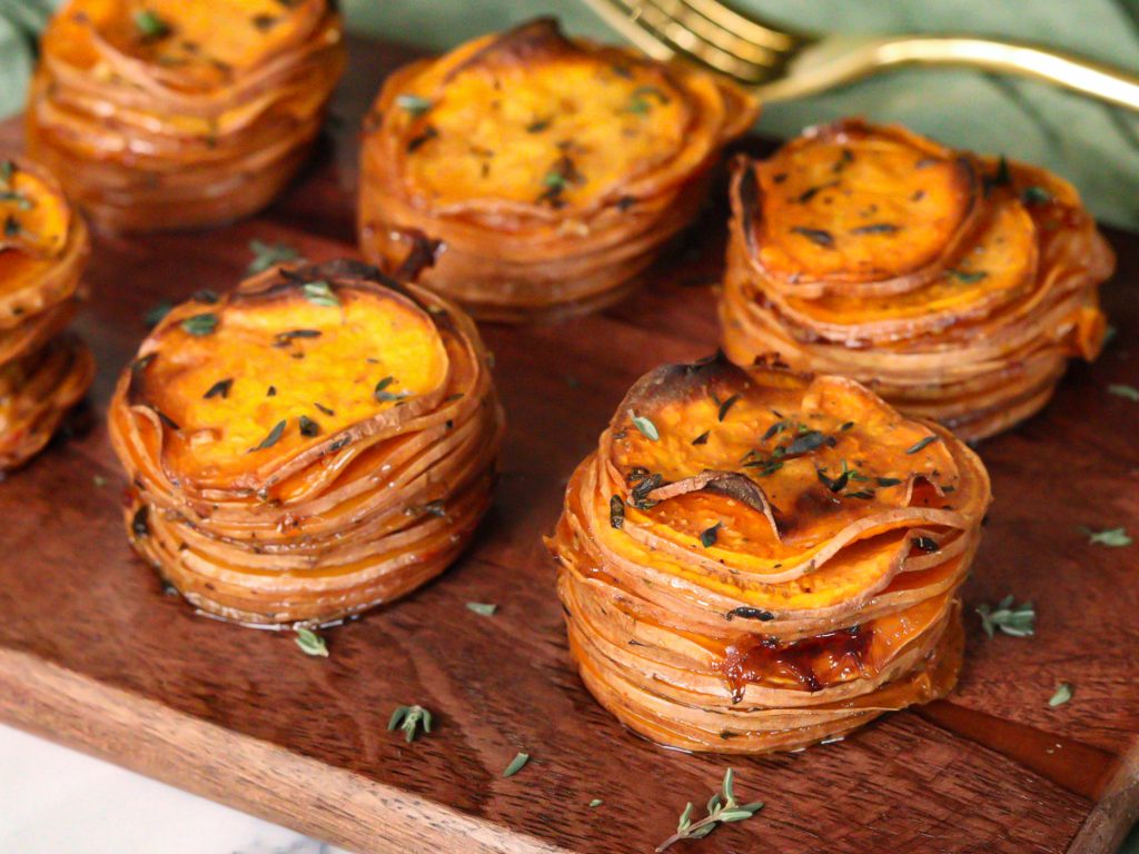 Savory & Sweet Cayenne Maple Sweet Potato Stacks - Blasian Bon Vivant